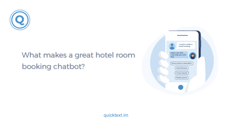 Hotel Room Booking Chatbot - AI for Hotels - Quicktext